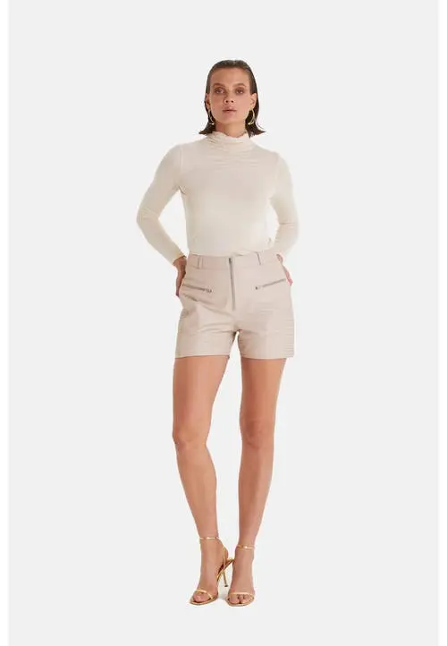 FURNIQ UK Leather Fashion Short