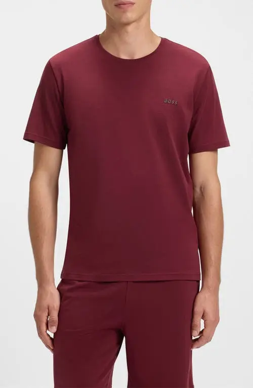 BOSS Mix Match Stretch Cotton Lounge T-shirt - Dark Red