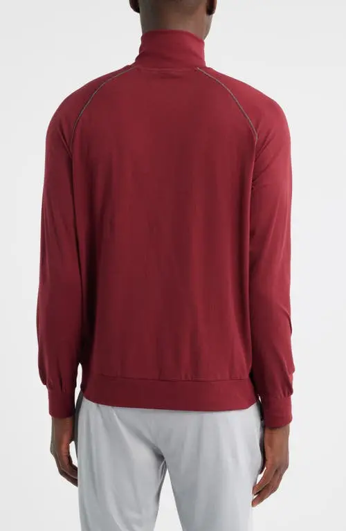 BOSS Stretch Cotton Lounge Jacket - Dark Red
