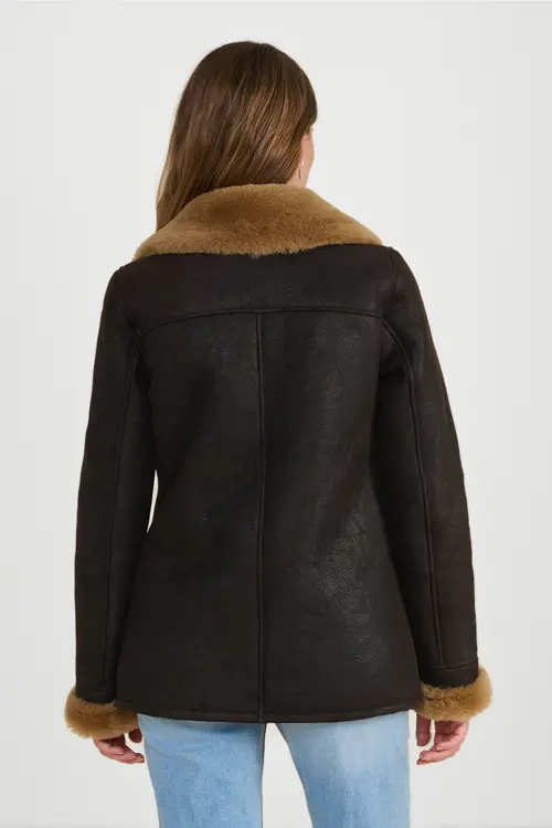 FURNIQ UK Chelsea Shearling Pea Coat