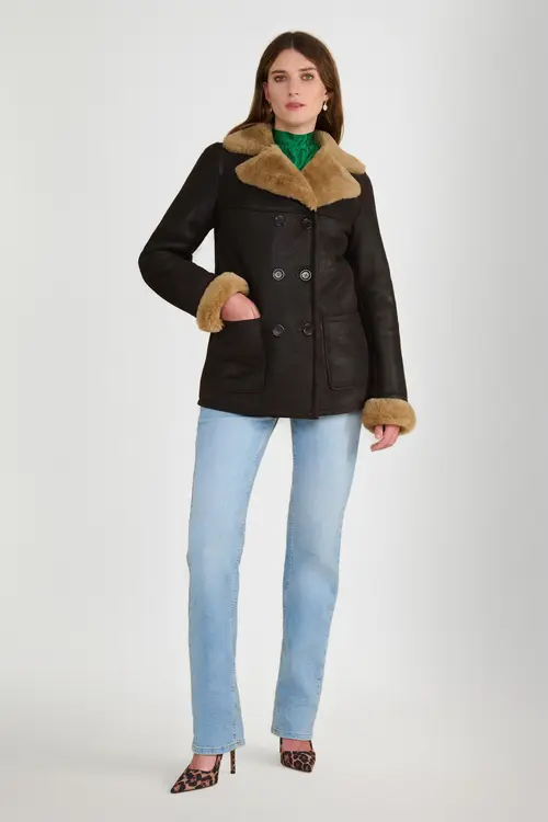 FURNIQ UK Chelsea Shearling Peacoat