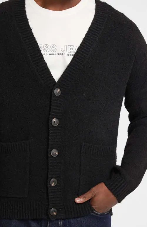 Guess Bouclé V-neck Cardigan - Black
