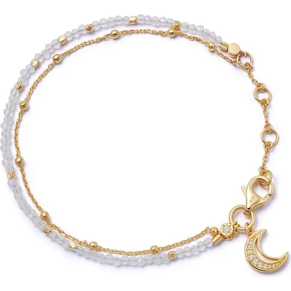 Astley Clarke Gold Vermeil Biography Bracelet With Moon Charm - Moonstone Moon