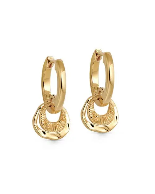 Astley Clarke Raye Charm Huggie Hoops - Gold