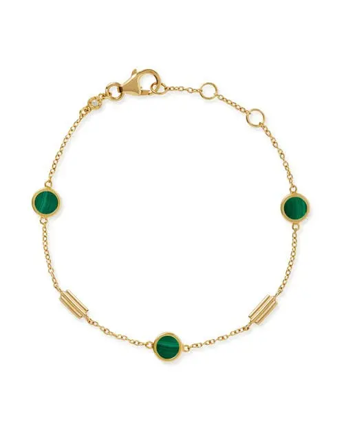 Astley Clarke Gold Stilla Station Bracelet - Malachite