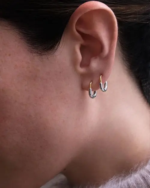 Astley Clarke Silver Aurora U-hoop Huggie Earrings