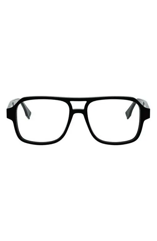 Fendi 54mm Square Optical Eyeglasses - Shiny Black