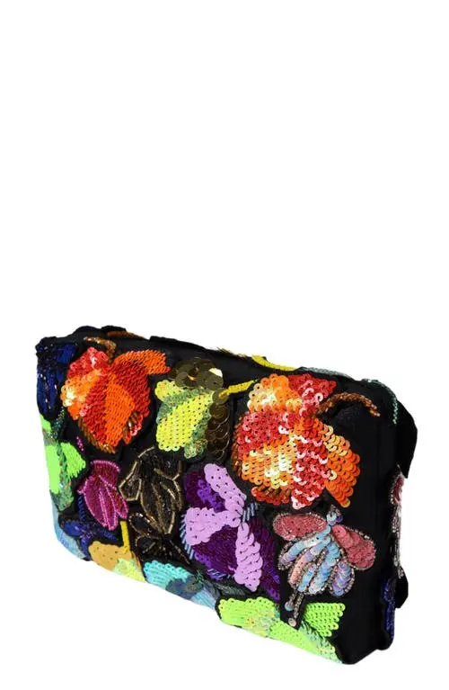 SIMITRI Aurelia Embroidered Clutch - Neon