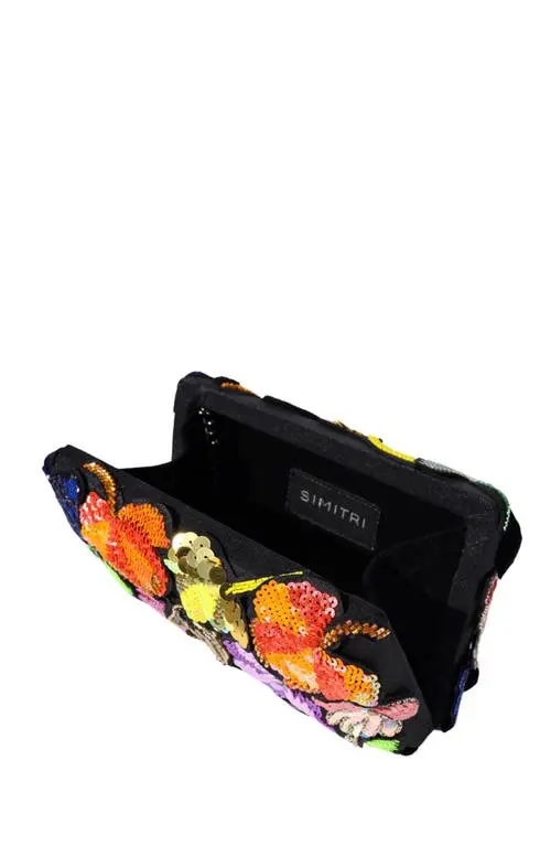 SIMITRI Aurelia Embroidered Clutch - Neon