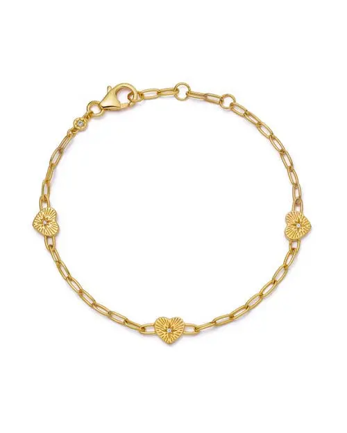 Astley Clarke Gold Vermeil Station Bracelet - Heart
