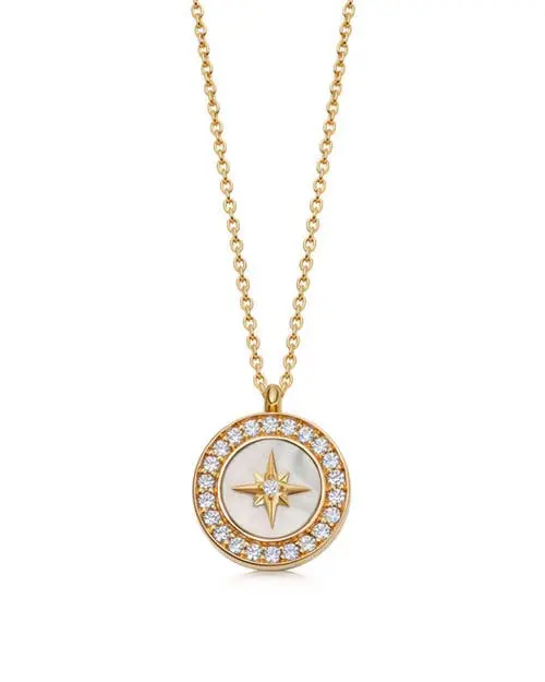 Astley Clarke Gold Vermeil Polaris Locket Necklace - Mother Of Pearl