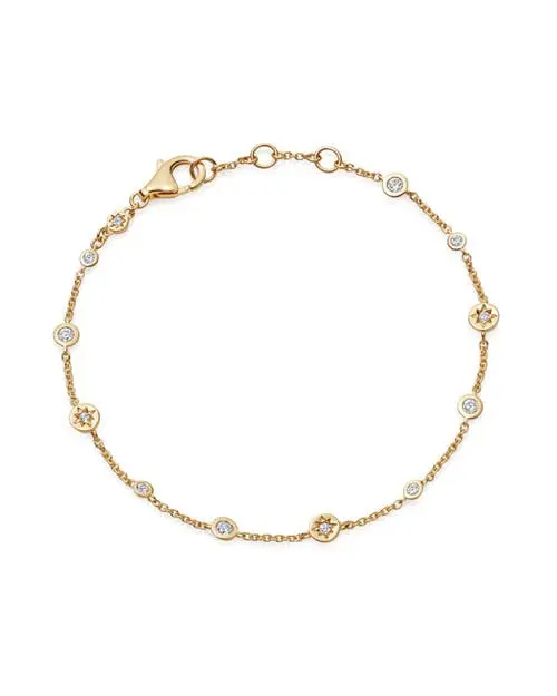 Astley Clarke Gold Polaris White Sapphire Station Bracelet - North Star
