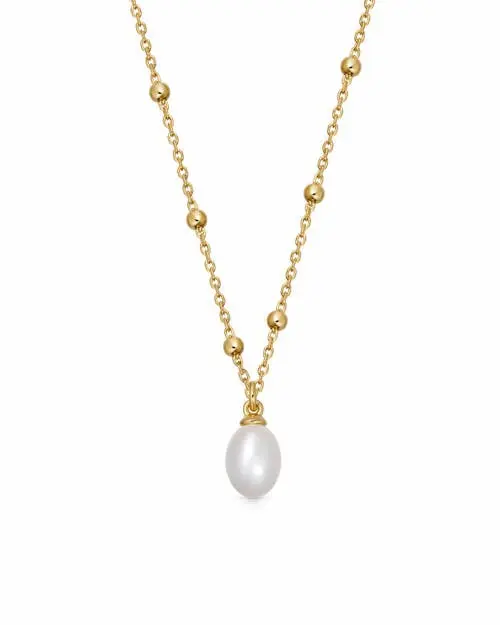 Astley Clarke Gold Vermeil Freshwater Pearl Pendant Necklace - White Pearl
