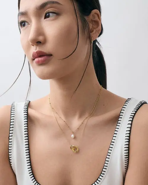 Astley Clarke Gold Vermeil Freshwater Pearl Pendant Necklace