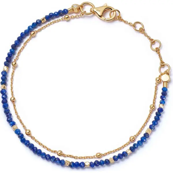 Astley Clarke Gold Vermeil Lazuli Biography Bracelet - Lapis