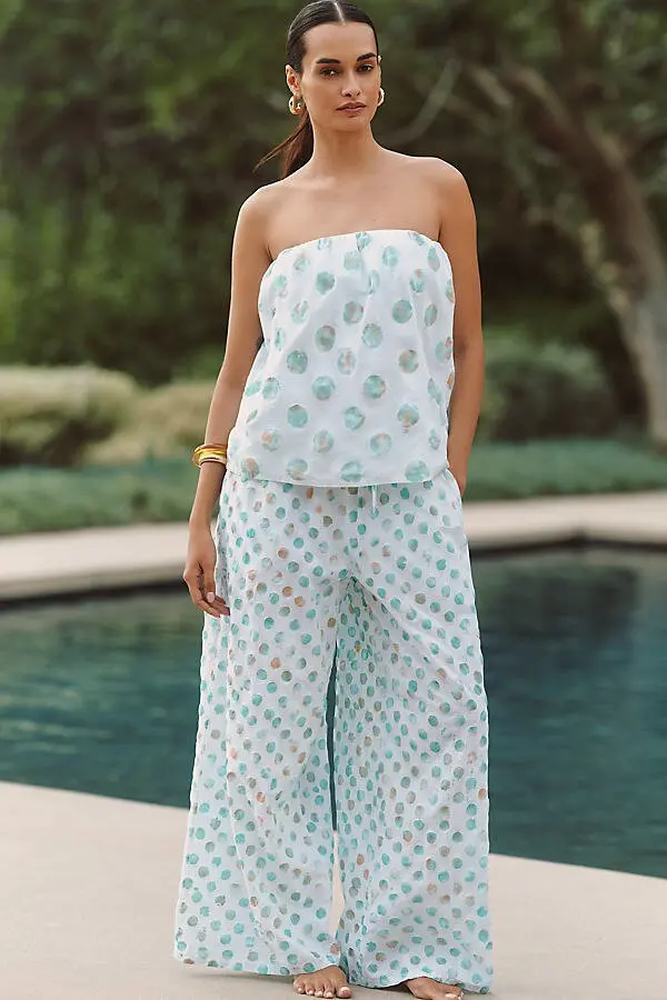 CELANDINE Strapless Polka Dot Top