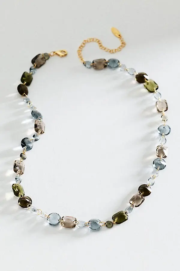 Anthropologie Beaded Medley Necklace - Black