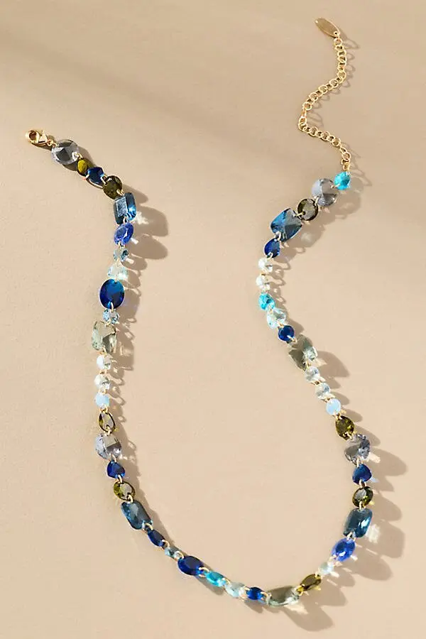 Anthropologie Beaded Medley Necklace - Blue