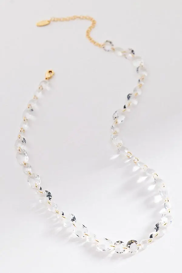 Anthropologie Beaded Medley Necklace - Clear
