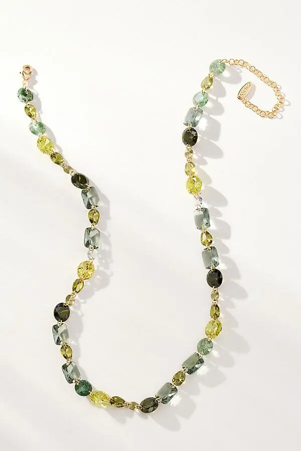 Anthropologie Beaded Medley Necklace - Green