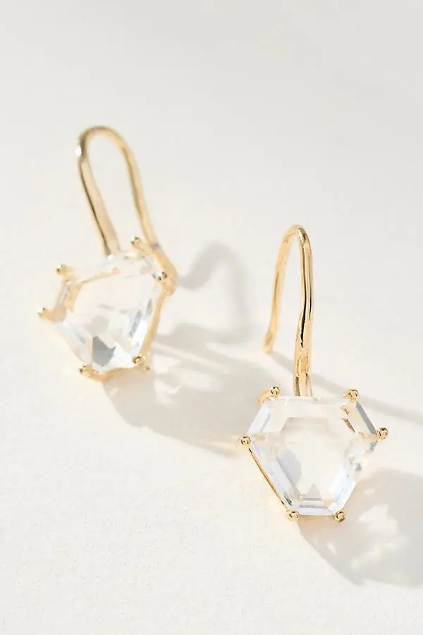 Anthropologie Geo Stone Earrings - Clear