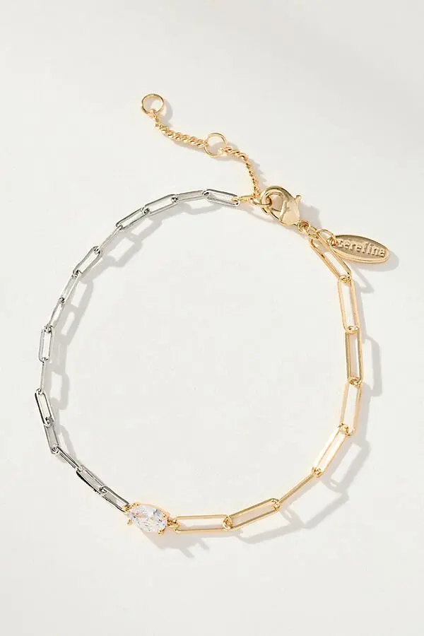 Anthropologie Two-tone Link Bracelet - Gold & Silver