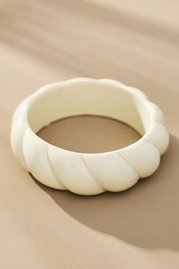 Anthropologie Textured Bangle Bracelet - Cream