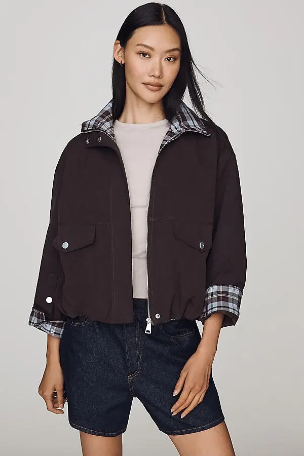 PILCRO Duncan Bubble Utility Jacket - Chocolate