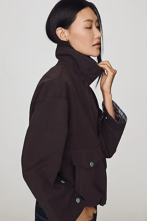 PILCRO Duncan Bubble Utility Jacket - Chocolate