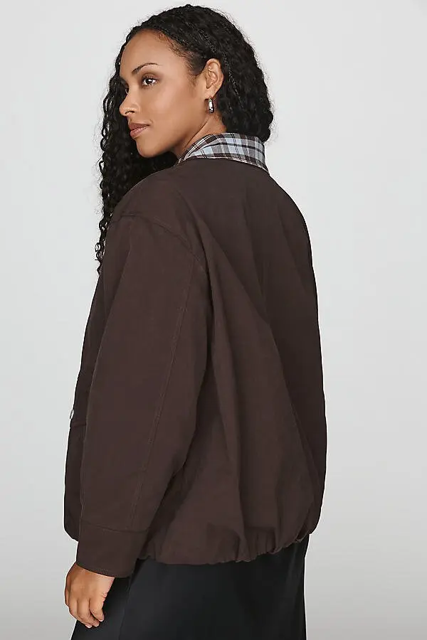 PILCRO Duncan Bubble Utility Jacket - Chocolate