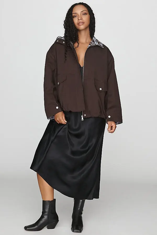 PILCRO Duncan Bubble Utility Jacket - Chocolate