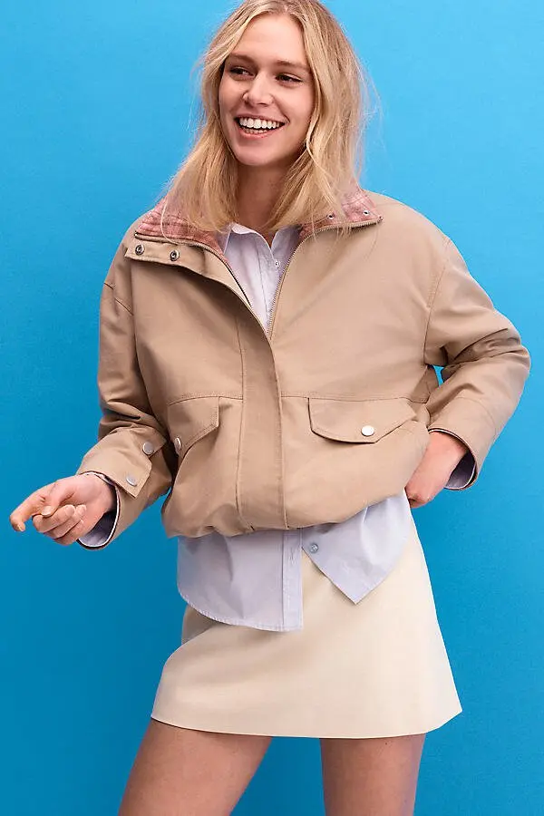 PILCRO Bubble Utility Jacket - Tan