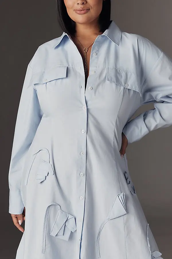 maeve button front shirt dress Maeve Button-Front Mini Dress