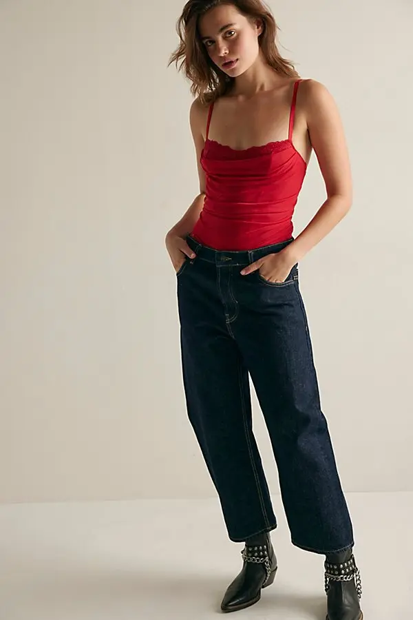 Free People Intimately Corset Bodysuit - Lux Red