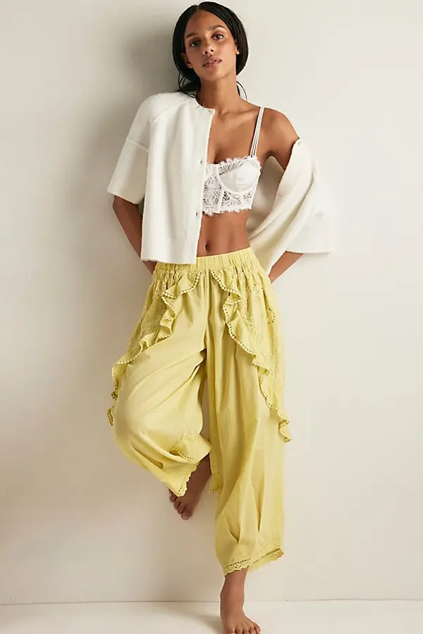 Free People Intimately Loved You First House Pants - Silent Lime