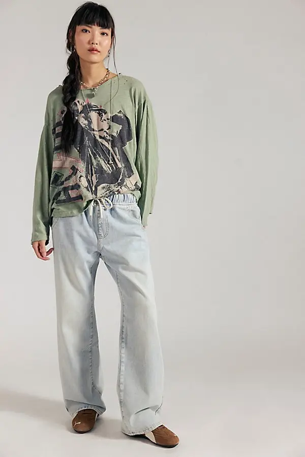 MAGNOLIA PEARL Ac/dc Rock N' Roll Viggo Long Sleeve Tee - Green