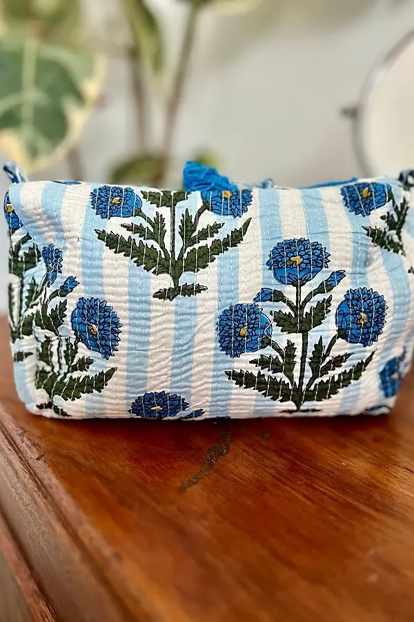 BE DEVA Pali Cosmetic Bag - Cerulean Blue