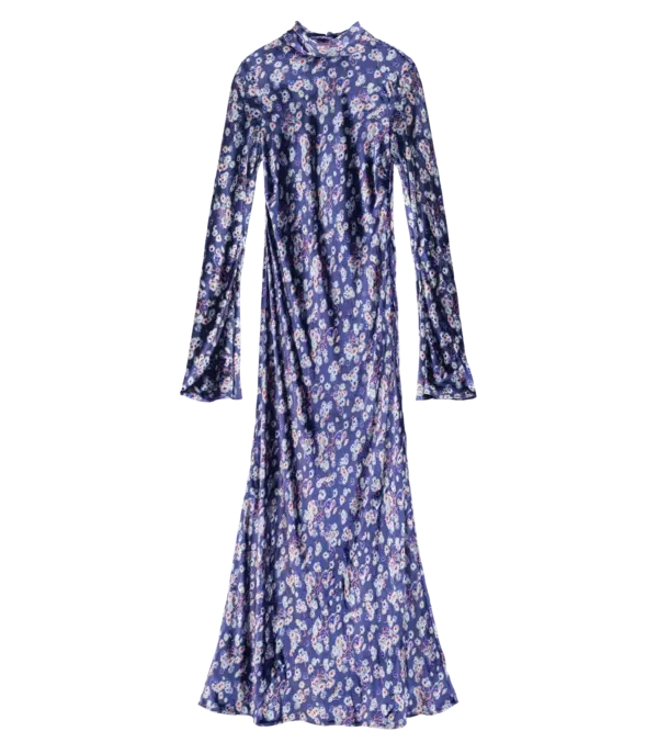 DÔEN Mauricia Floral Print Velvet Maxi Dress