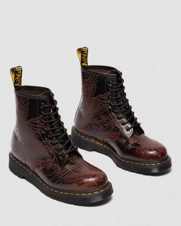 Dr. Martens 1460 Phoenix Arcadia Leather Boots - Red