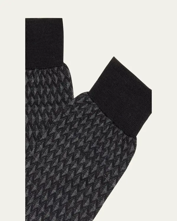 BRESCIANI Geometric Cotton-stretch Mid-calf Socks