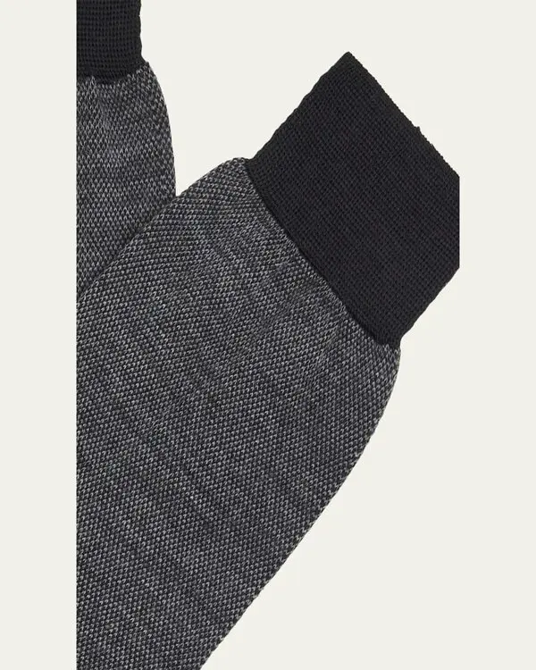 BRESCIANI Cotton Oxford Weave Mid-calf Socks
