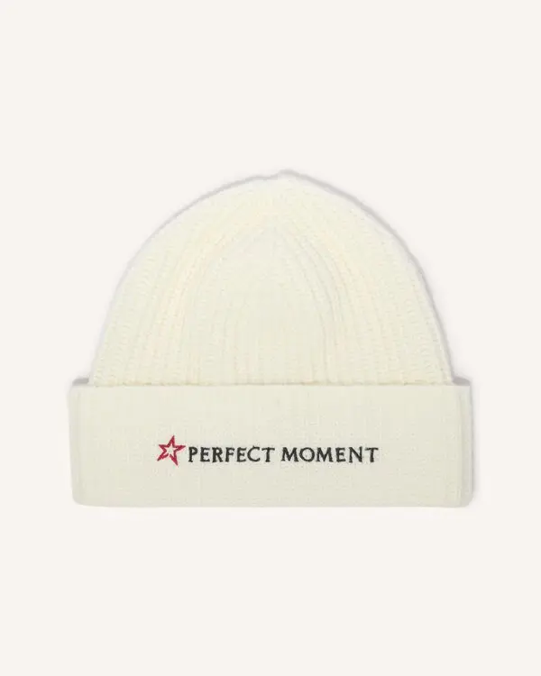 Perfect Moment Knitted Ribbed Beanie - Snow-white