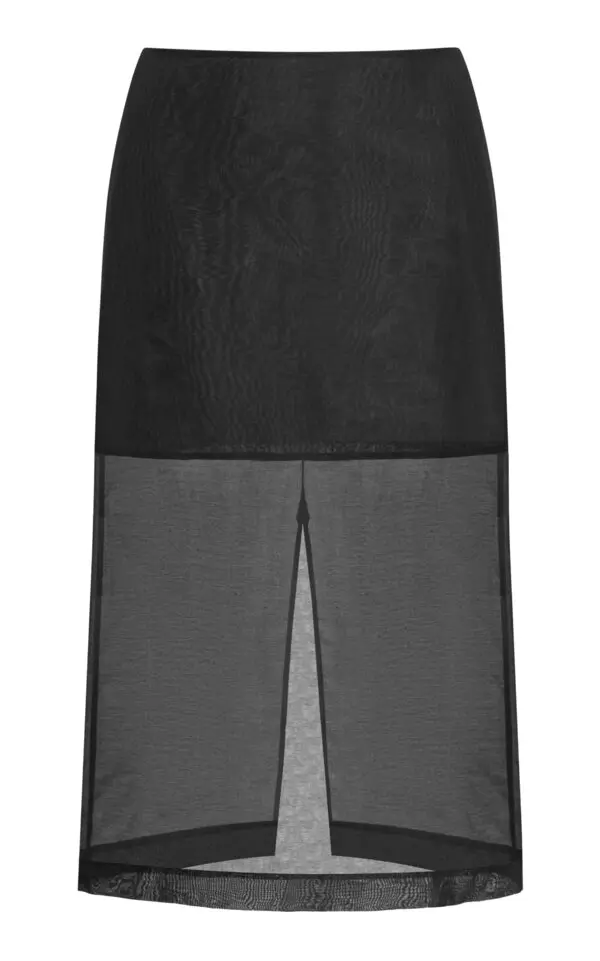 BY MALENE BIRGER Cotton-blend Organza Midi Skirt - Black