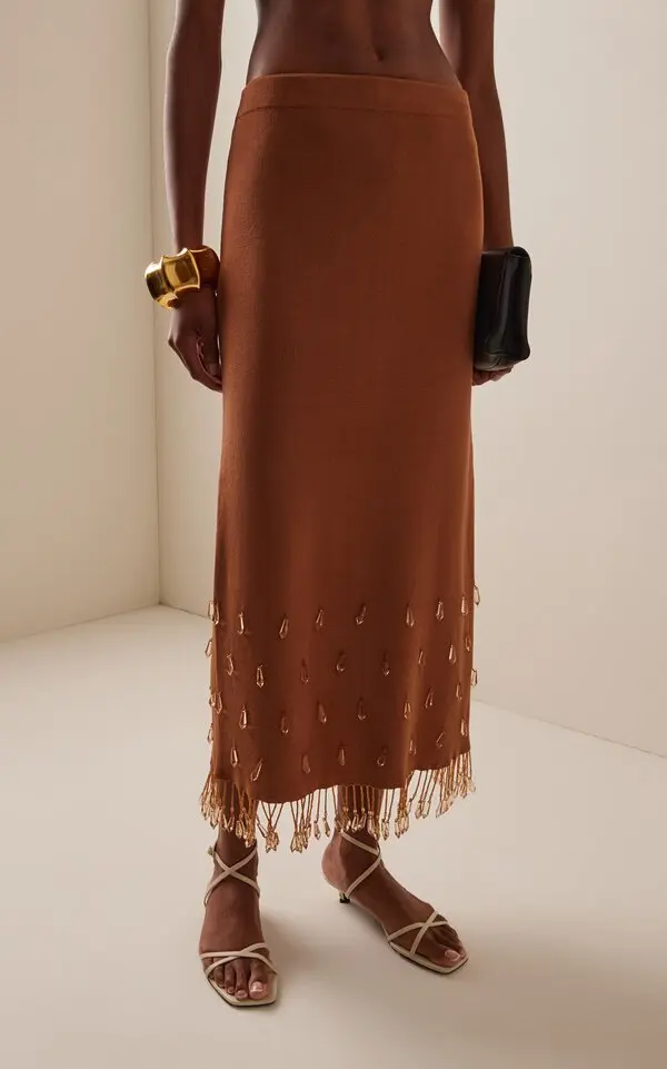 BY MALENE BIRGER Estilla Bead-embellished Midi Skirt