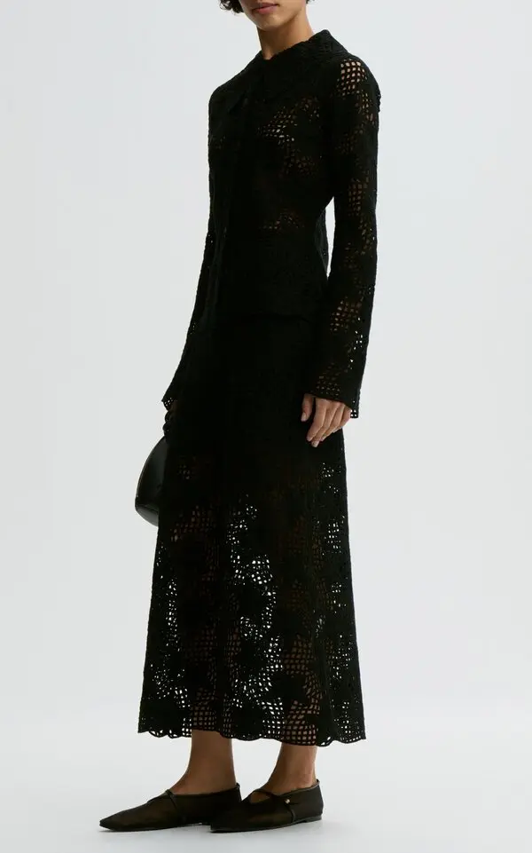 BY MALENE BIRGER Roz Cotton Crochet Midi Skirt