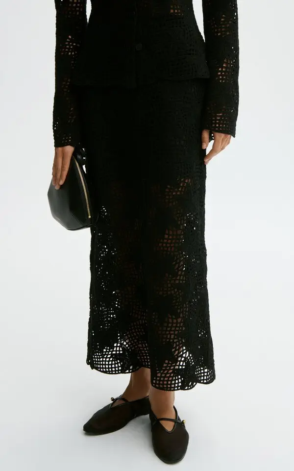 BY MALENE BIRGER Roz Cotton Crochet Midi Skirt