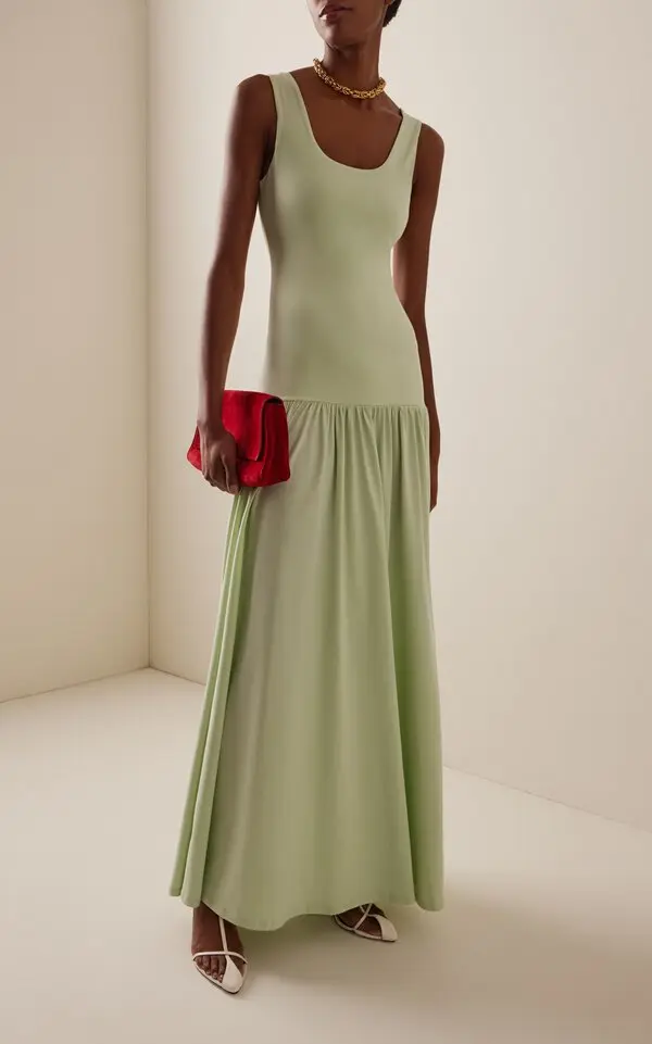 BY MALENE BIRGER Marcielle Cotton-blend Maxi Dress - Green