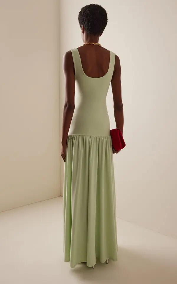 BY MALENE BIRGER Marcielle Cotton-blend Maxi Dress - Green