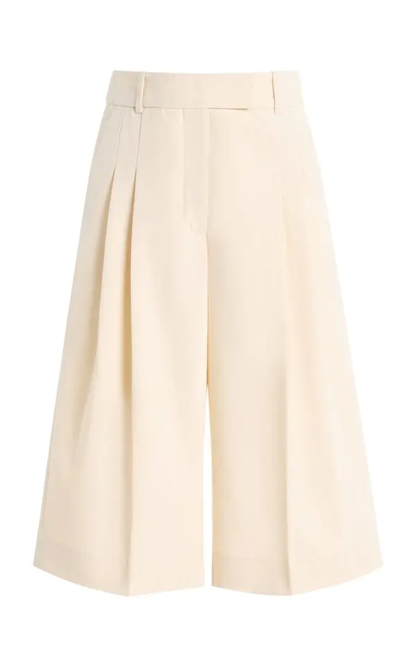 BY MALENE BIRGER Cymbaria Pleated Mid-rise Shorts - Off-white