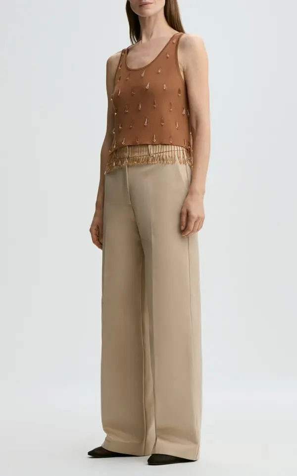 BY MALENE BIRGER Hysa Bead-embellished Tank Top - Bronze